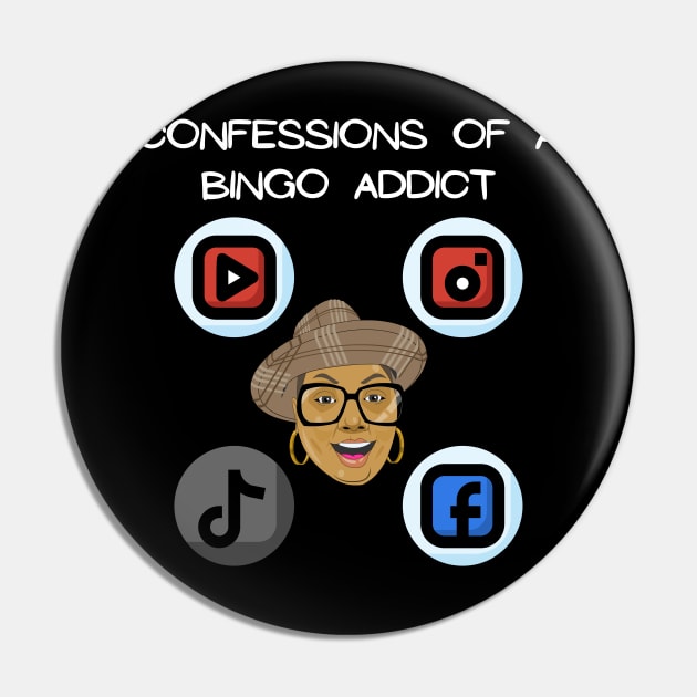 Bingo Addict Social Media - Bingo Addict - Pin | TeePublic