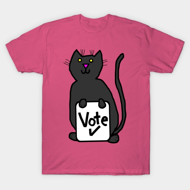 Cute Cat says Vote - Politics - T-Shirt | TeePublic