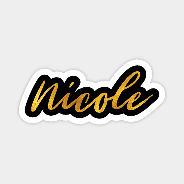 Nicole Name Hand Lettering in Faux Gold Letters - Nicole - Magnet ...