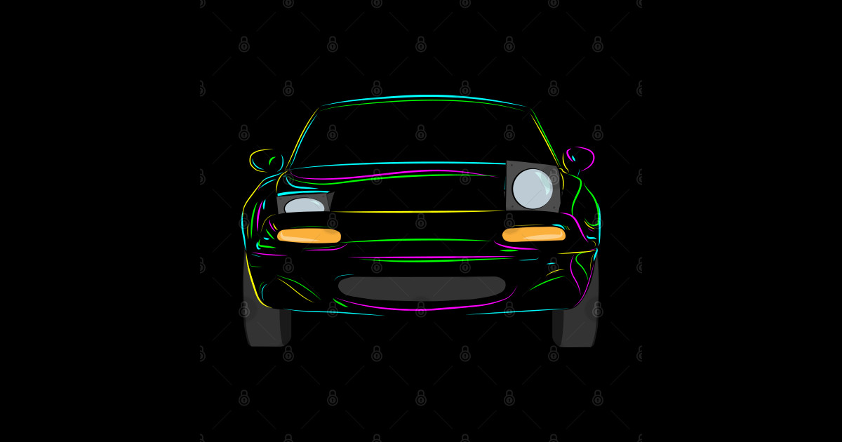 Neon Miata - Miata - Sticker | TeePublic