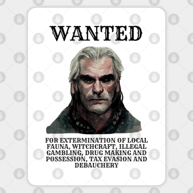 Wanted Poster - Light - Fantasy - Funny Witcher - The Witcher - Sticker ...