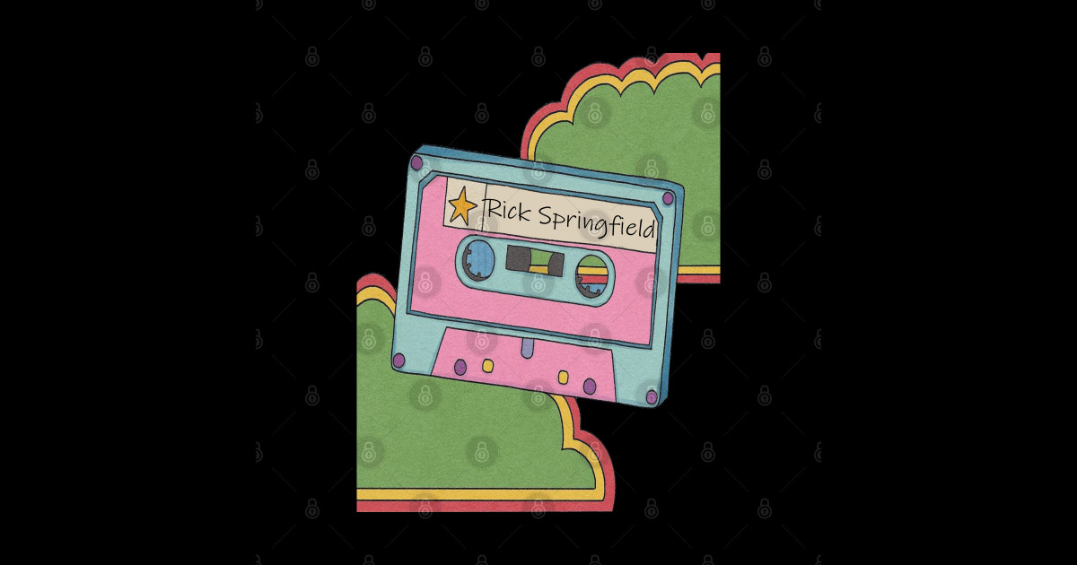 vintage cassette tape Rick Springfield - Rick Springfield - Sticker ...