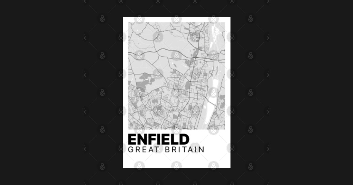 Enfield Map - Enfield Map - T-Shirt | TeePublic