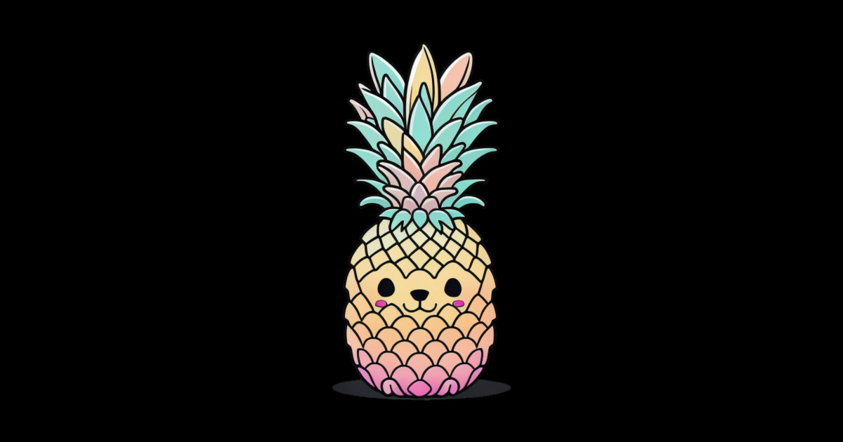 Cute cat pineapple - Pineapple Cat - Sticker | TeePublic