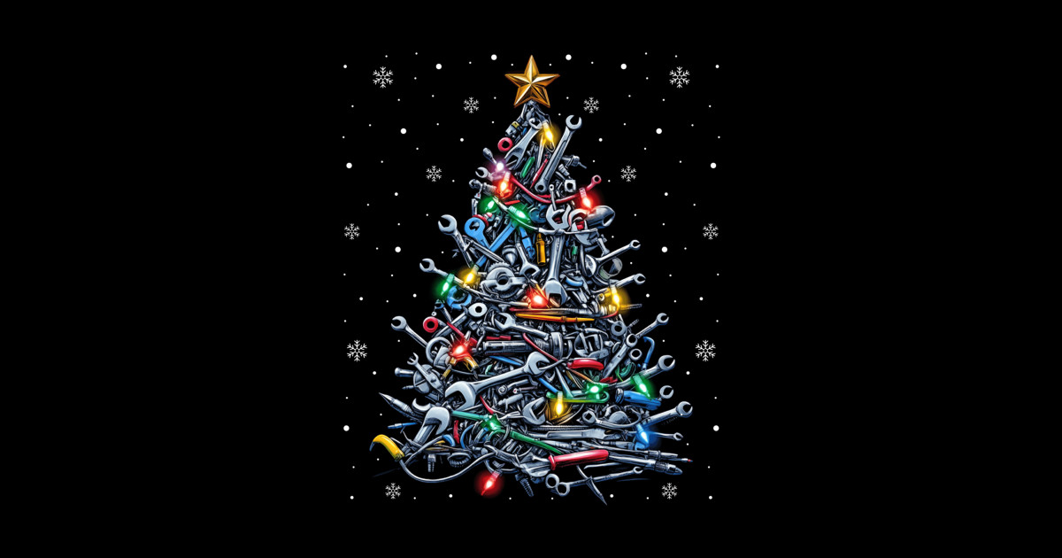 Car Mechanic Tools Tree Garage Ugly - Car Mechanic Christmas - Sticker ...