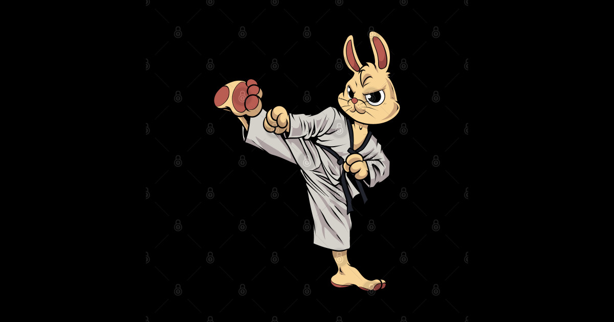 Cartoon Hase does Tang Soo Do - Tang Soo Do Bunny - Sticker | TeePublic