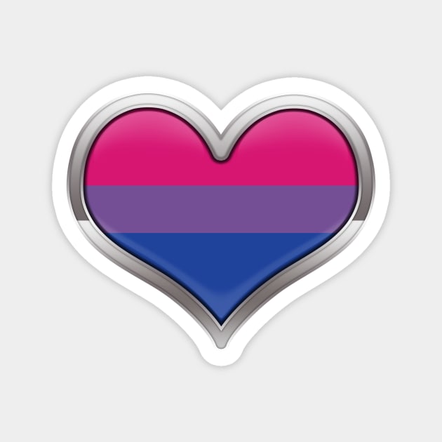 Large Bisexual Pride Flag Colored Heart with Chrome Frame. - Bisexual ...