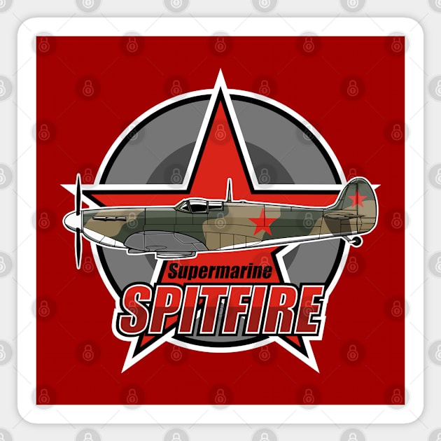 WW2 Soviet Spitfire - Ww2 Red Air Force Fighter - Sticker | TeePublic