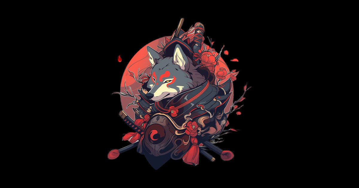 samurai dog - Samurai Dog - Sticker | TeePublic