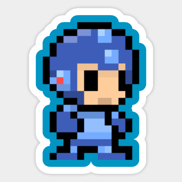 pixelated mega man - Megaman - Sticker | TeePublic