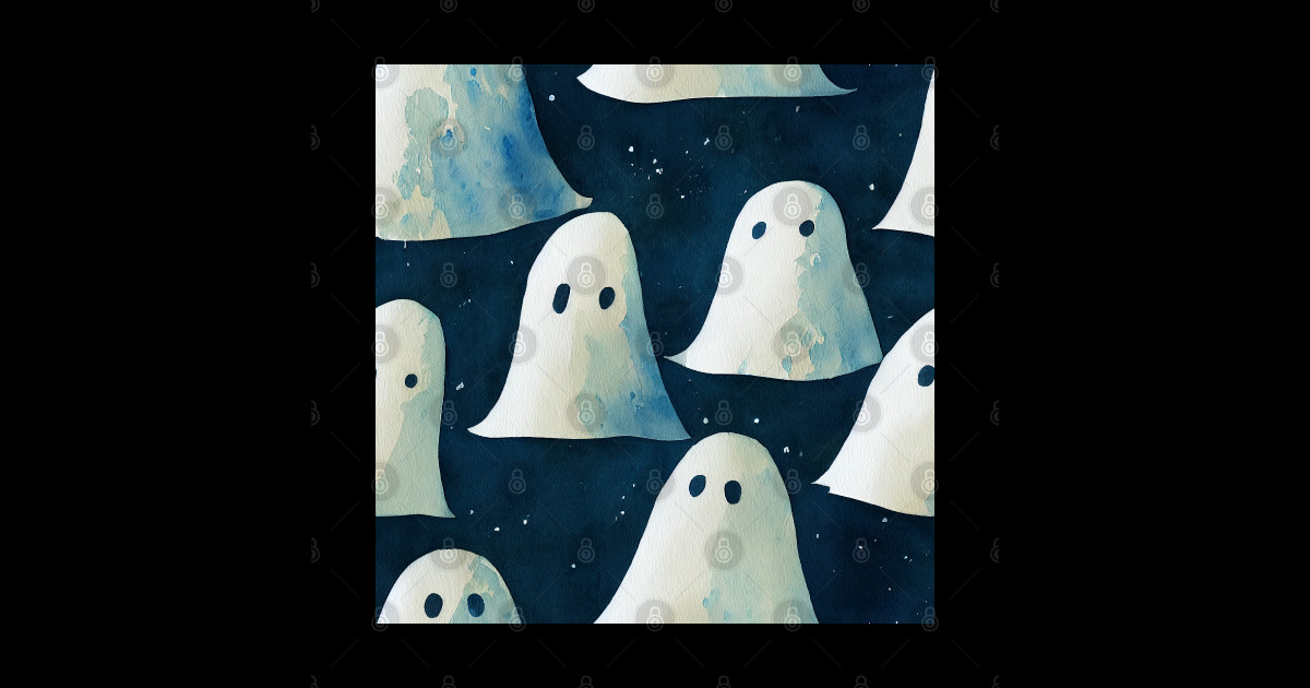 Cute Halloween Ghosts Watercolor - Halloween - Sticker | TeePublic