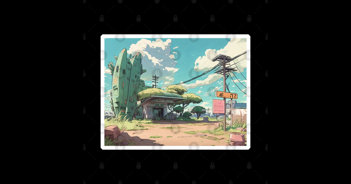 Future Lands - Postcard Series - Futuristic - Sticker | TeePublic