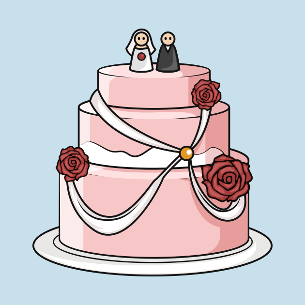 Wedding cake cartoon illustration - Wedding Cake Cartoon Illustration ...