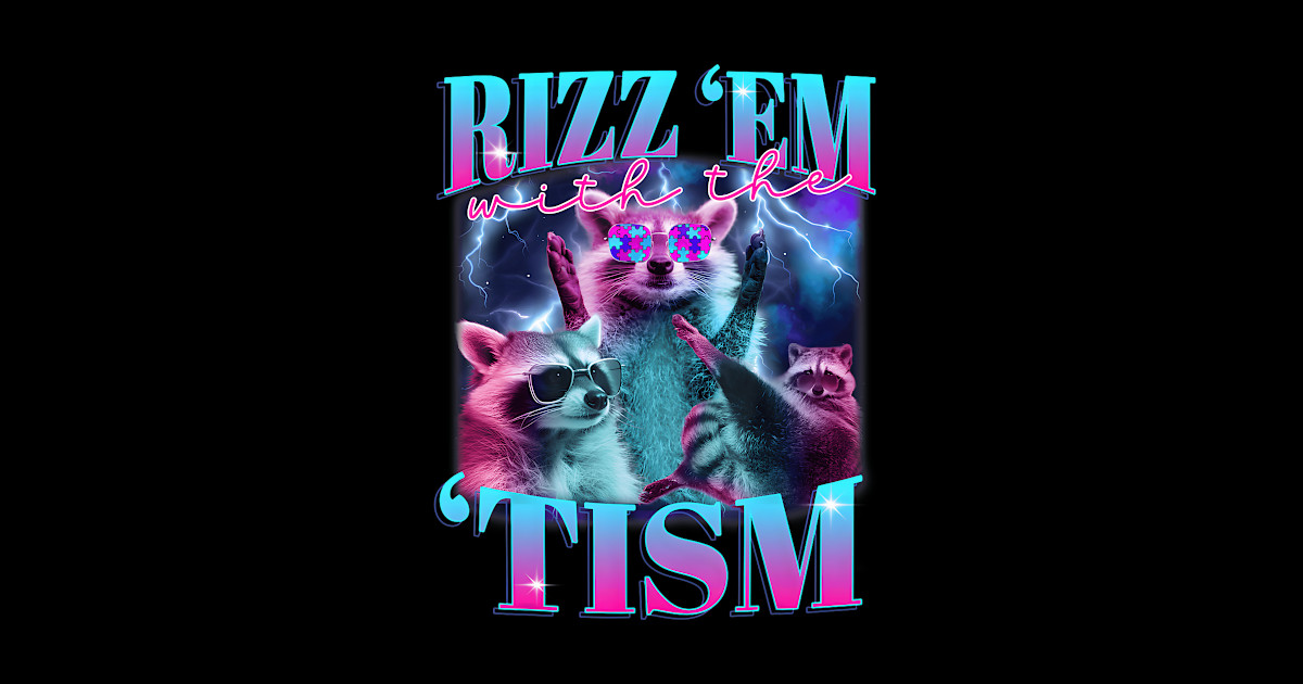 Autism Funny Rizz Em With The Tism Meme Autistic Opossum - Rizz Em With ...