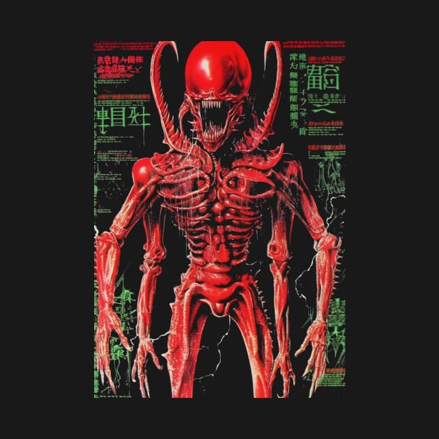 Cosmic Horror Retro Alien Creature Vintage Movie Art - Haunting Sci-Fi ...