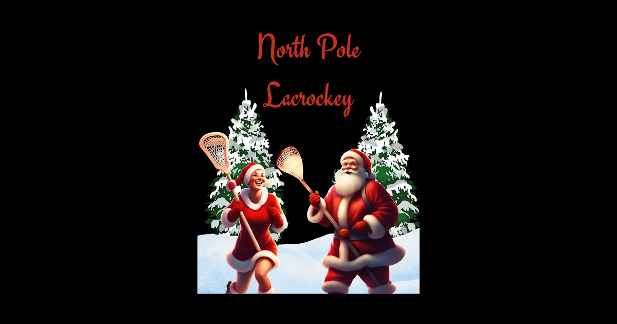 North Pole Lacrockey With Mr. and Mrs. Claus - Lacrosse Gifts - Sticker ...