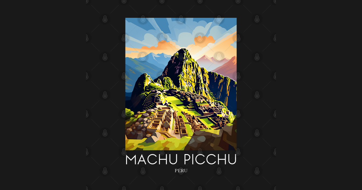 A Pop Art Travel Print of Machu Picchu - Peru - Machu Picchu - T-Shirt ...