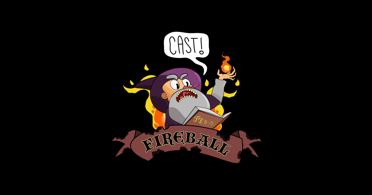 Cast Fireball DnD Wizard Spell Tshirt - Dnd - Sticker | TeePublic