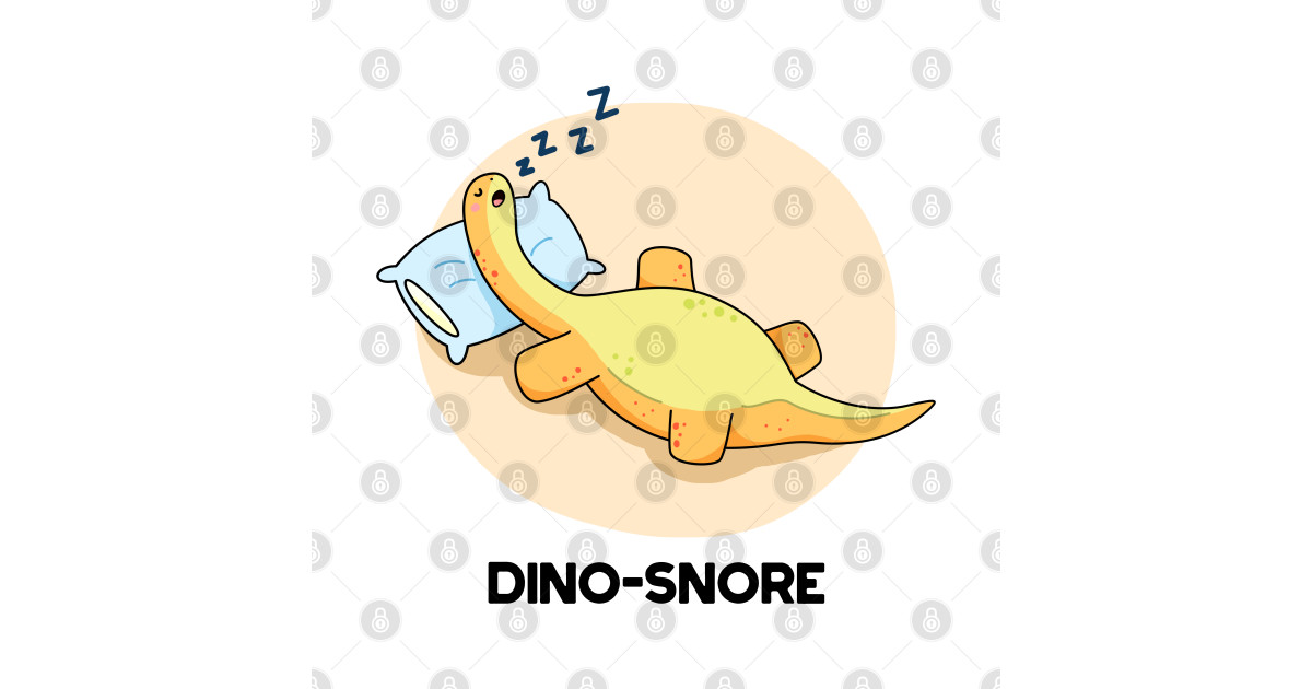 Dino-snore Cute Sleeping Dinosaur Pun - Dinosaur Pun - T-Shirt | TeePublic