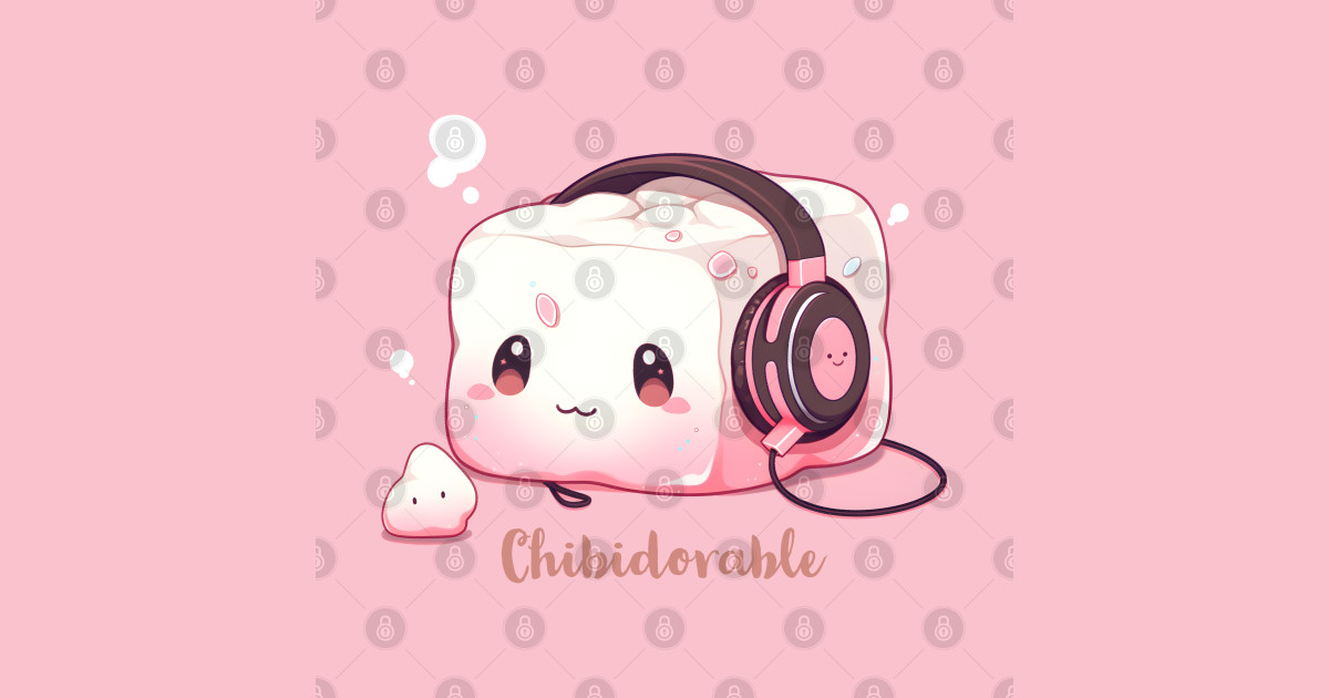 Happy Cute Kawaii Chibi Marshmallow Blob Character with Music ...