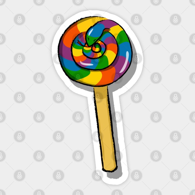 Curled Up Snake Lollipop - Unusual Lollipop - Sticker | TeePublic