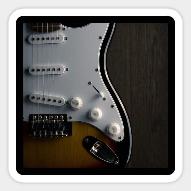 Vintage electric guitar - Electric Guitar - Sticker | TeePublic