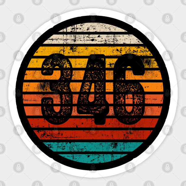 Distressed Vintage Sunset 346 Area Code - 346 Area Code - Sticker ...