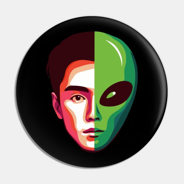 Half alien half human. Invasion. Alien man face. - Alien Head - Pin ...