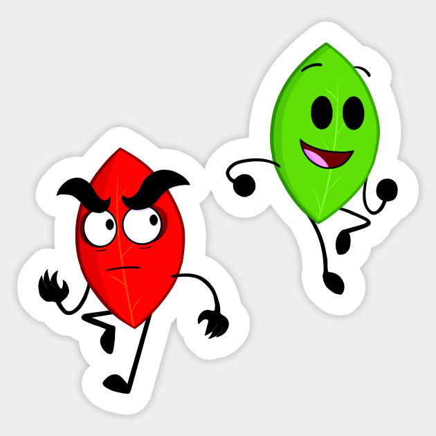BFDI / BFB / BFDIA - Leafy and Evil Leafy - Bfdi - Sticker | TeePublic