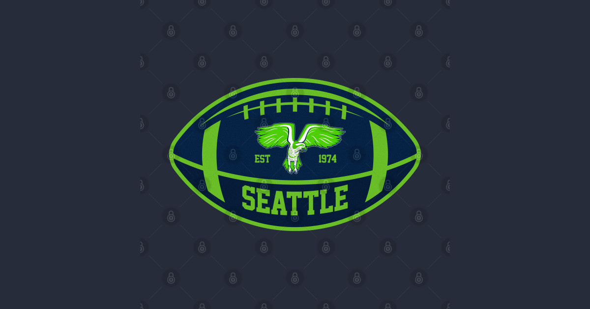 Seattle Team Colors Football - Seattle Seahawks - T-Shirt | TeePublic