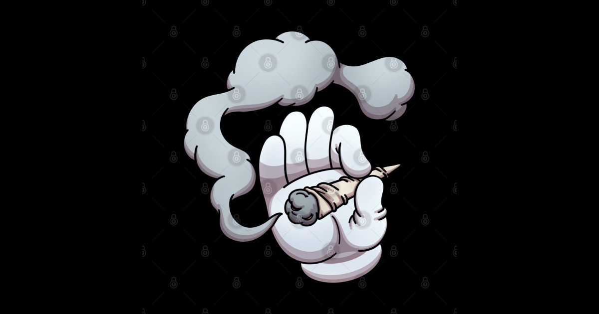 Cartoon Hand Holding A Joint - Cartoon Hand Holding A Joint - T-Shirt ...