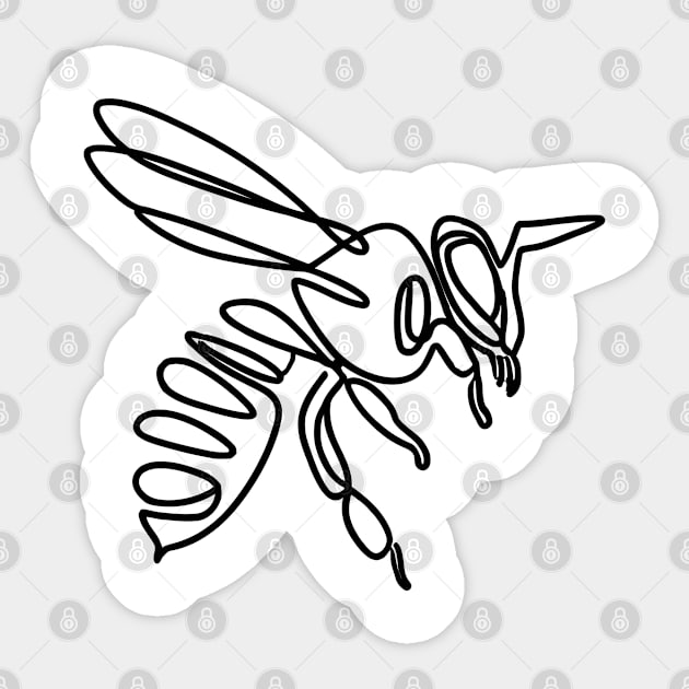 Bee Line Drawing - Bee - Sticker | TeePublic