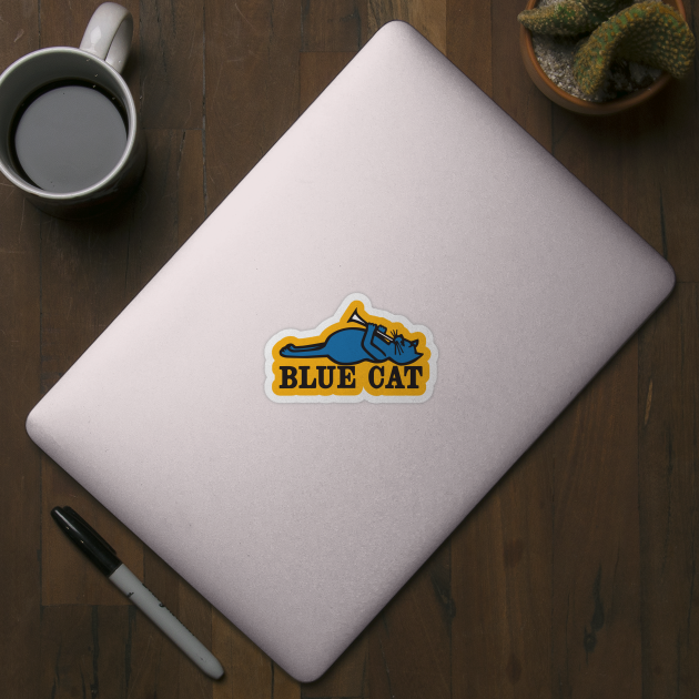 Blue Cat Records - Blue Cat - Sticker | TeePublic