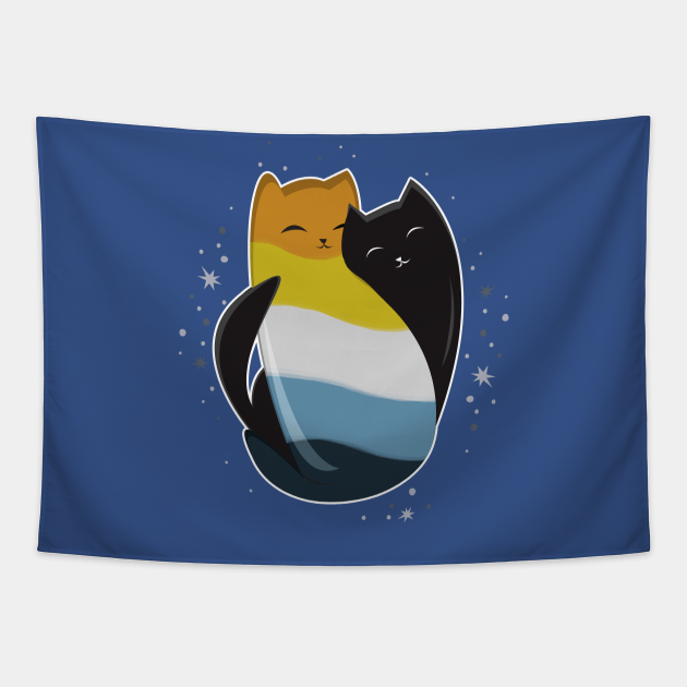 Aroace Cat LGBT Asexual Aromantic Pride Flag - Aroace - Tapestry ...