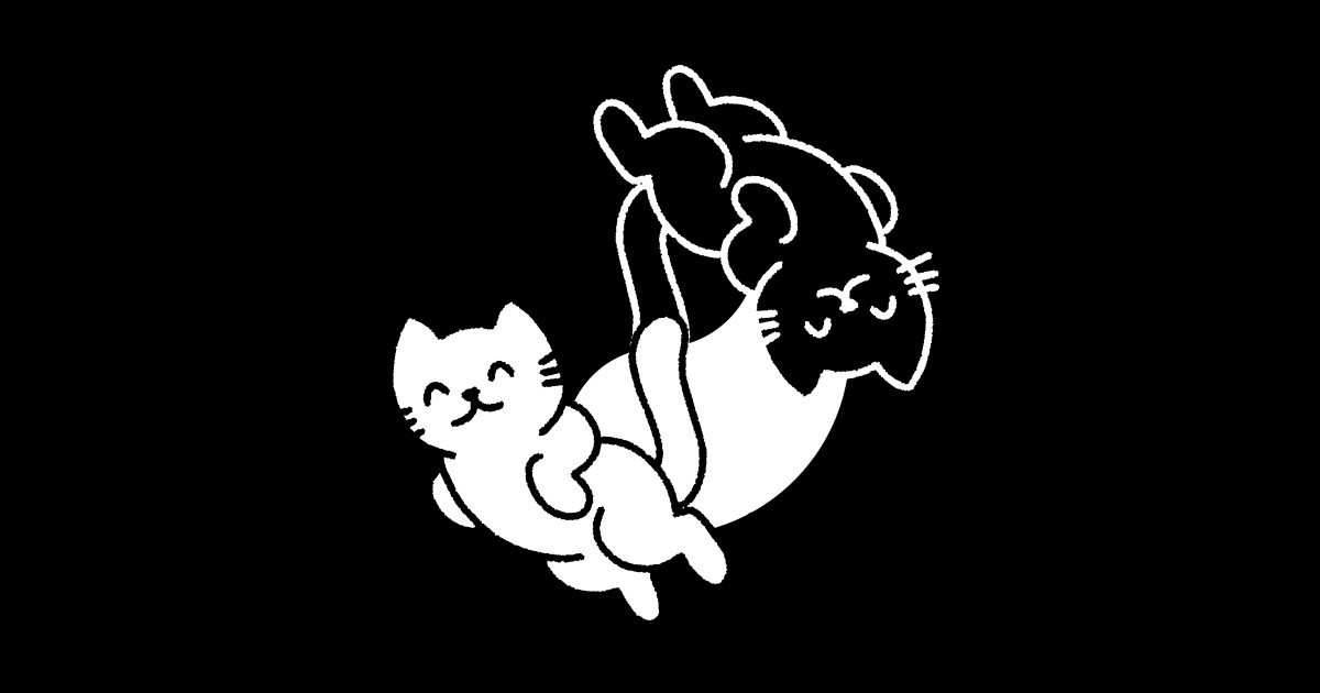 Meow Yin Meow Yang - Cats - Sticker | TeePublic