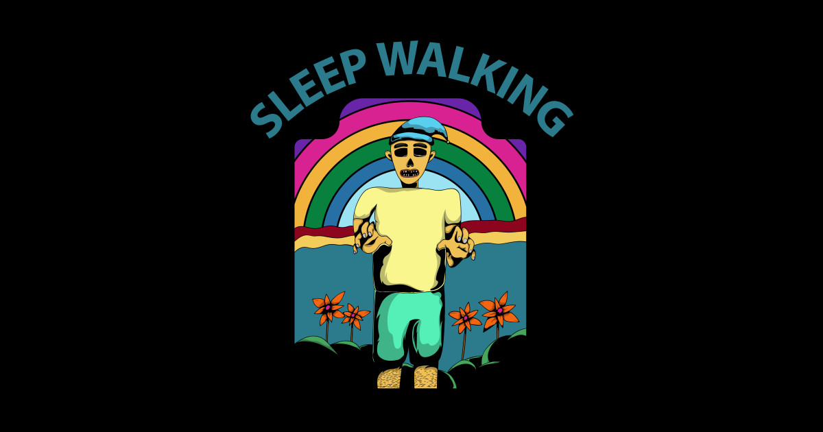 sleep walking classic design - Sleep Walking - Sticker | TeePublic