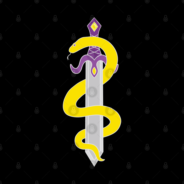 Sword and Snake (Non-Binary Colors) - Non Binary Snake - Pin | TeePublic