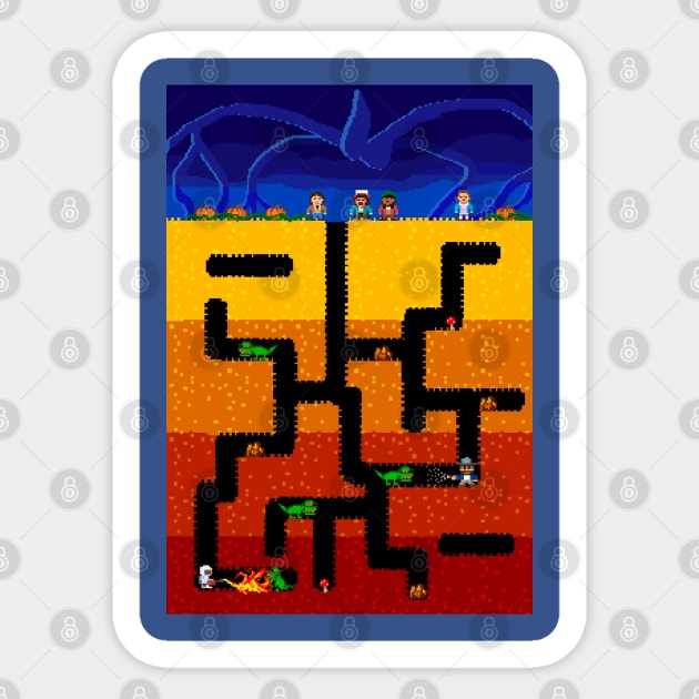 Stranger Dig Dug - Stranger Things - Sticker | TeePublic