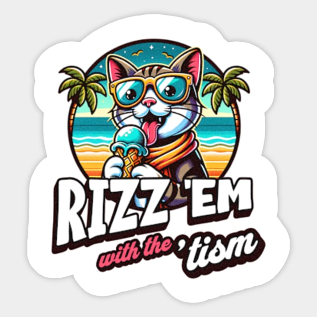 Autistic Cat - Rizz em with the Tism, Autism Awareness Meme Tee ...