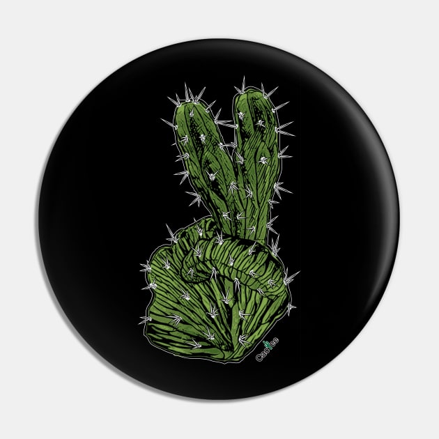 Cactus Peace - Crested Cactus - Pin | TeePublic