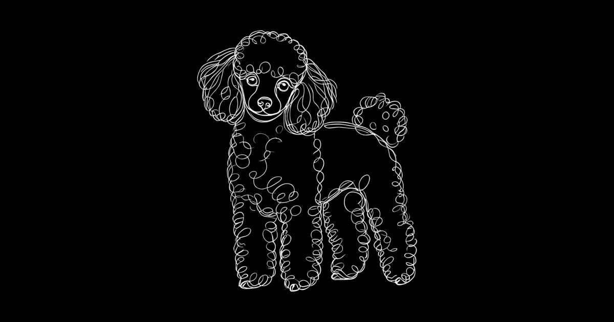 Line Art Toy Poodle Dog Toy Poodles - Line Art - Sticker | TeePublic