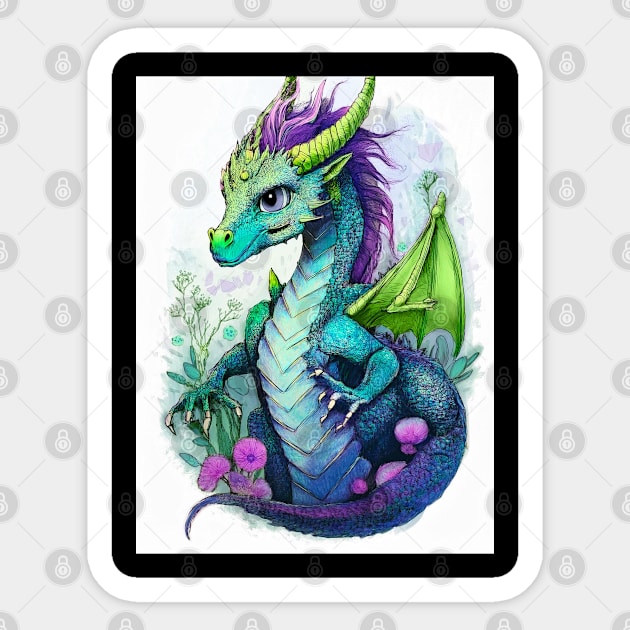 Cute little dragon. - Dragon - Sticker | TeePublic