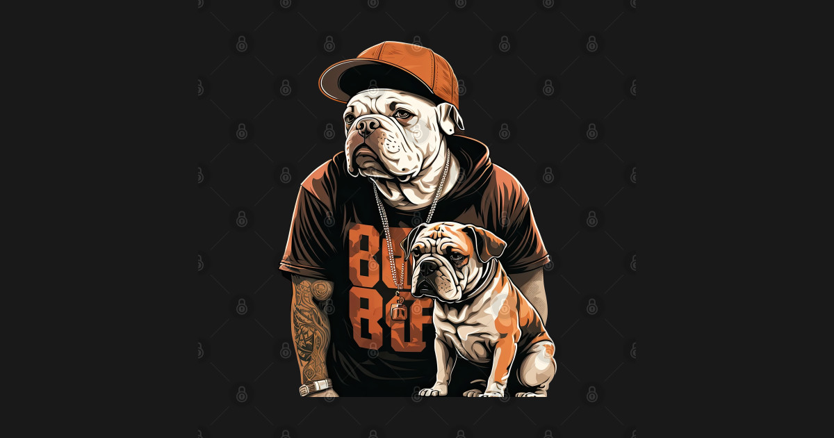 Bulldog Rapper - Dog - T-Shirt | TeePublic