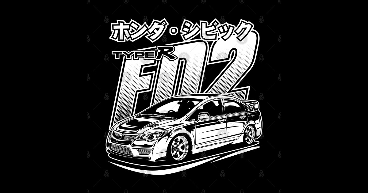 Civic FD2 - White Print - Honda Civic - Sticker | TeePublic