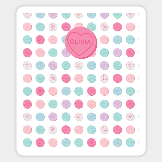 Love Heart Lollies - Olivia - Personalised - Sticker | TeePublic