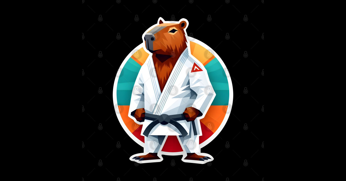 Jiu-Jitsu Capybara - Brazilian Jiu Jitsu - Sticker | TeePublic