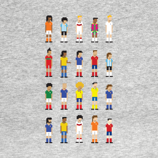 Historic football players in 8-bit - Futbol - T-Shirt | TeePublic