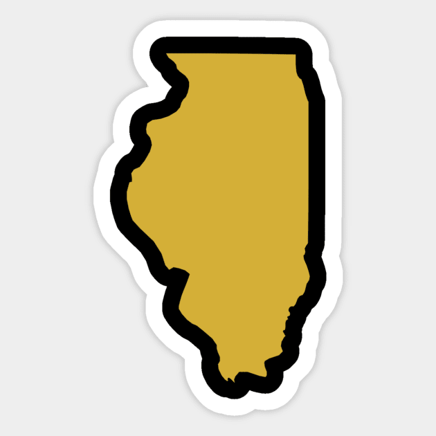 Illinois state map - Illinois State - Sticker | TeePublic