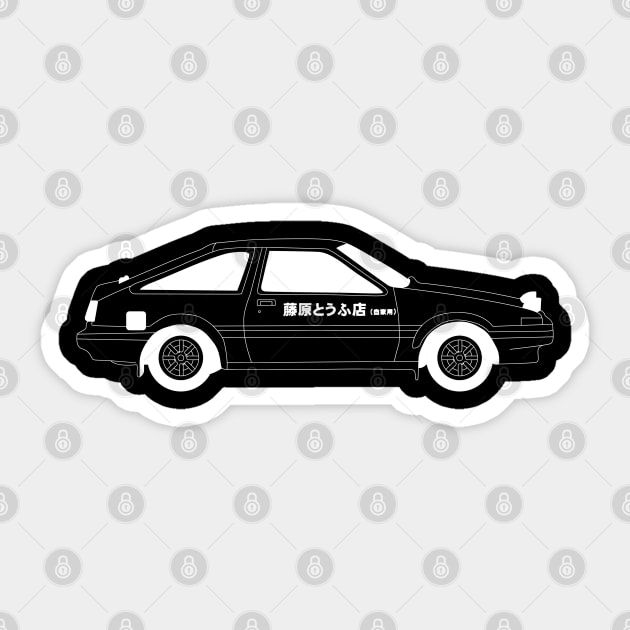 AE86 Takumi White Outline - Car - Sticker | TeePublic