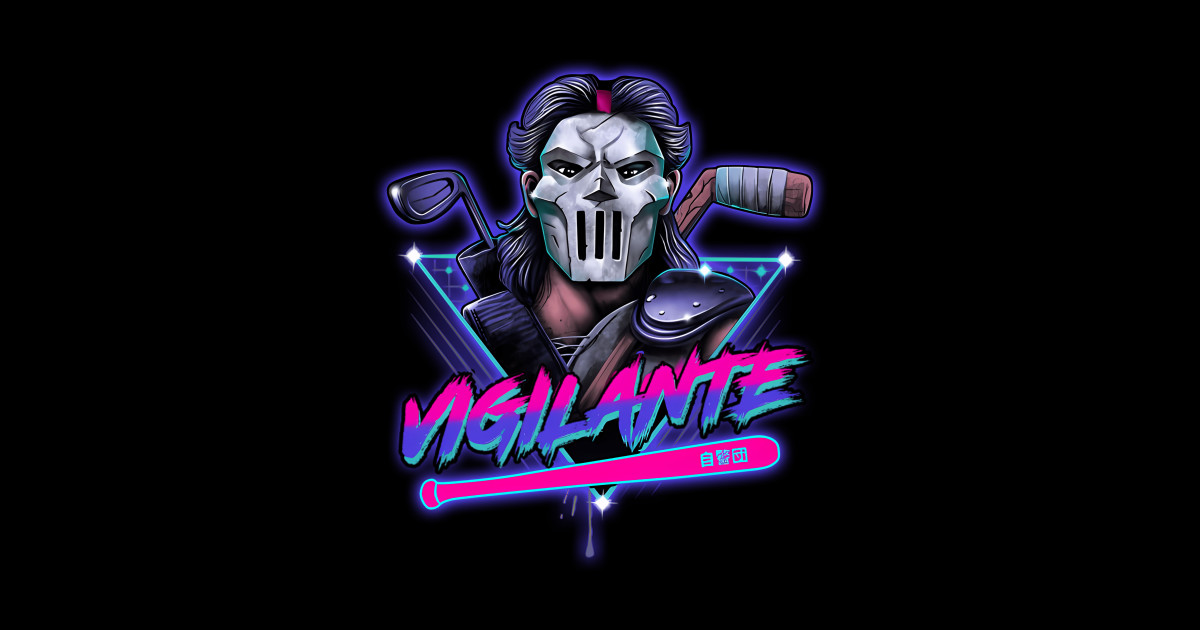 Vigilante – Casey Jones Retro Neon Design - Vigilante - Sticker | TeePublic